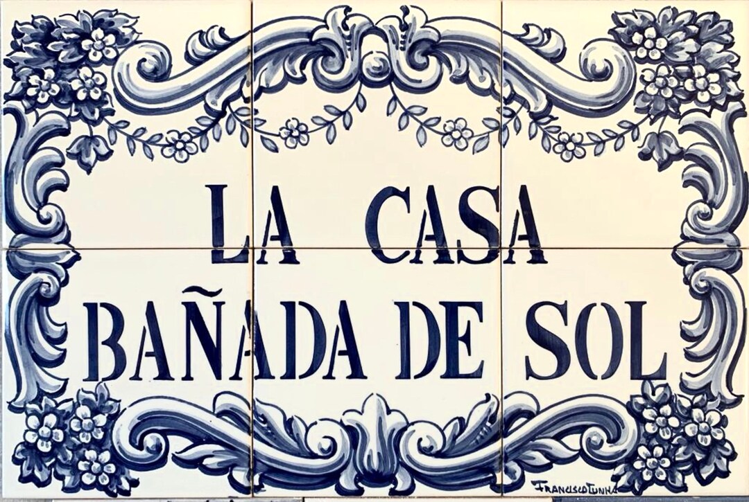 Traditional Blue Custom House Address Sign / Portuguese Tiles / Ref ...