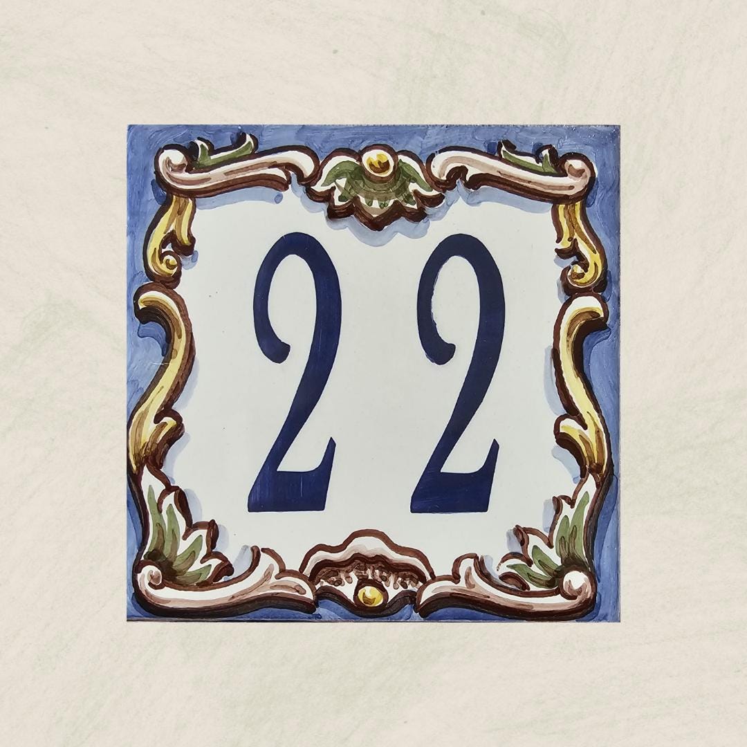 Hand Painted Tile House Number Sign / Traditional Portuguese Tiles - Etsy