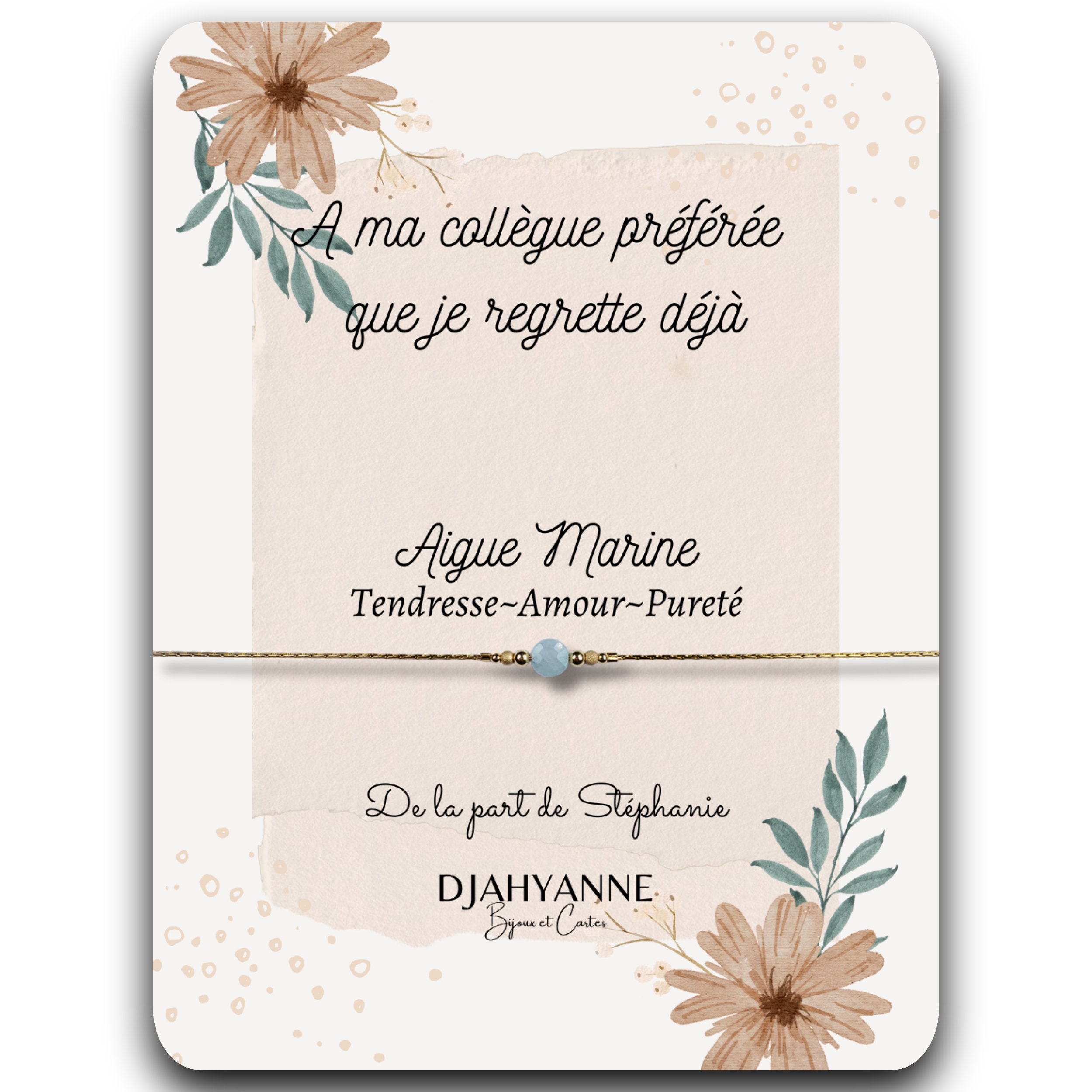 Handmade Natural Stone Bracelet With Customizable Card to My Favorite ...