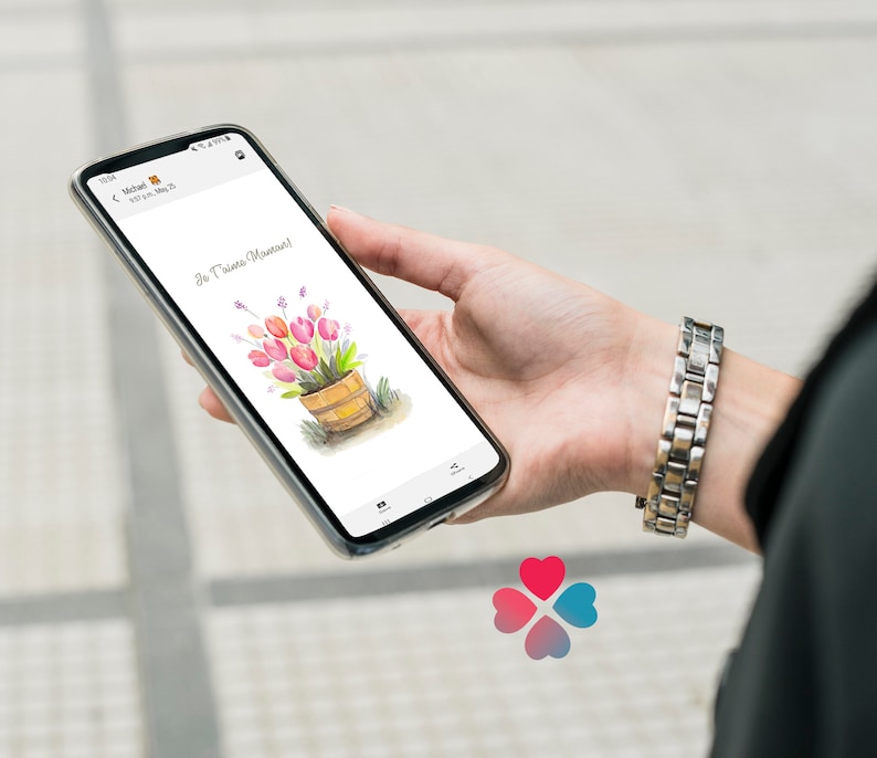 Bonne Fête Maman Carte, Je T'aime, French Card for Mothers Day, Send ...