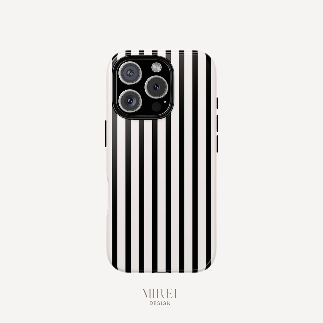 Black and White Stripes Phone Case: Trendy Protective Cover - Etsy