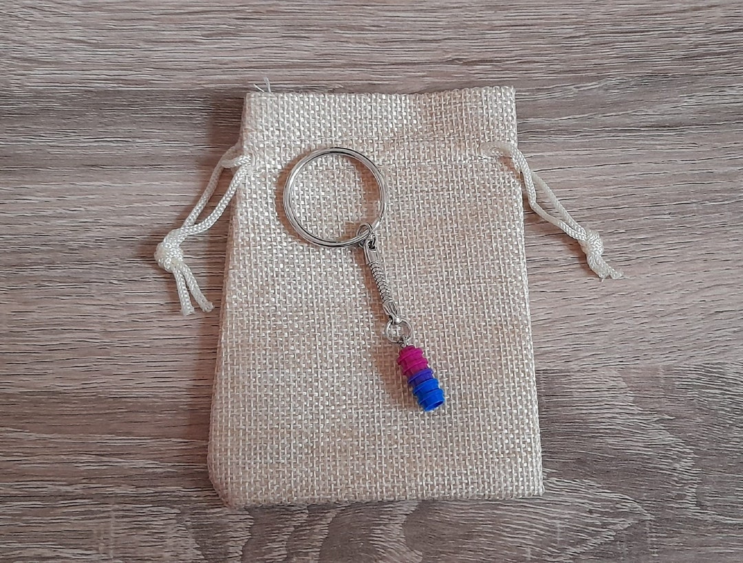Colorful and Unique Bisexual Pride Flag Keychain Handcrafted With Lego ...