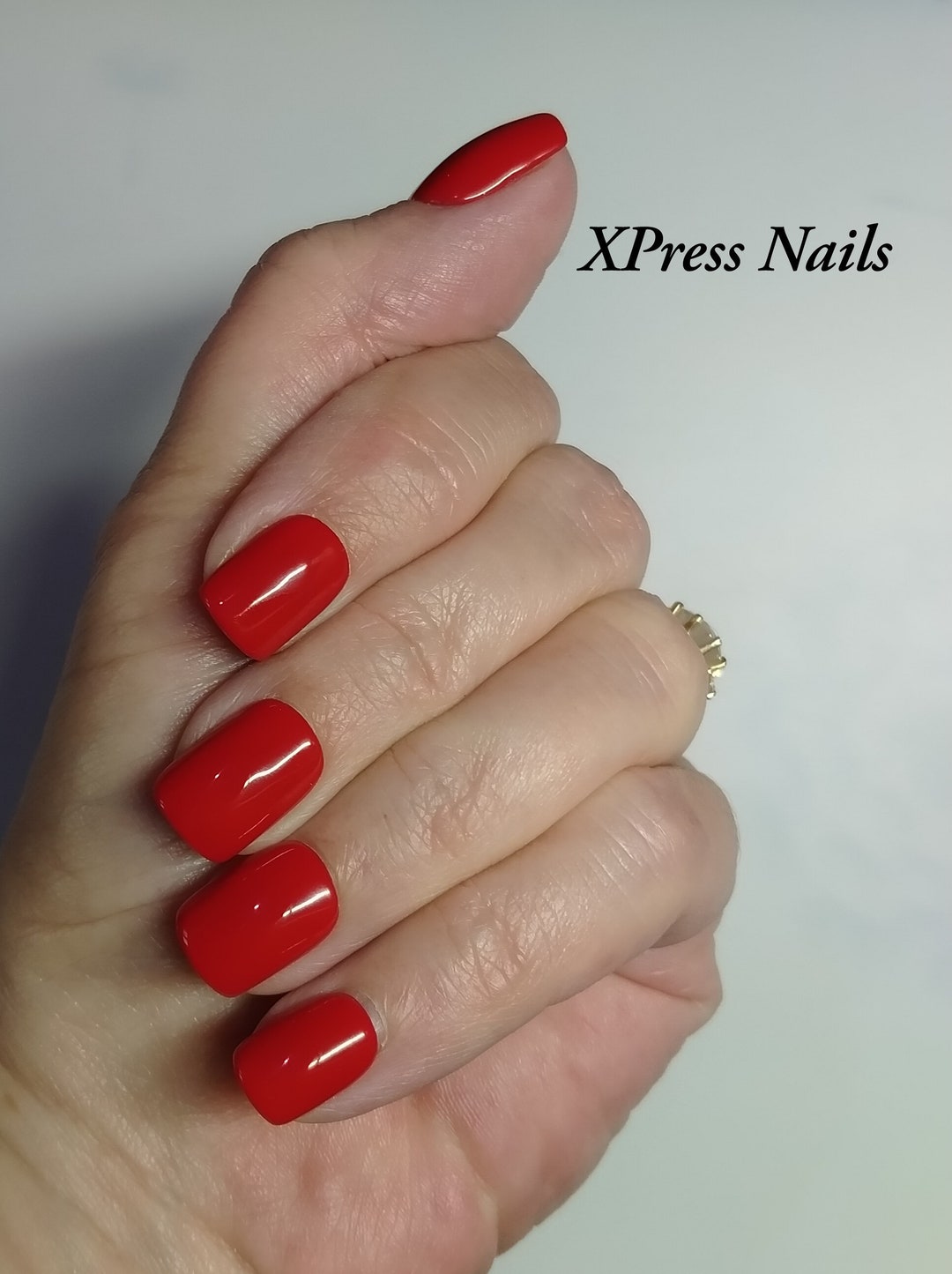 Red Square Acrylic Nails