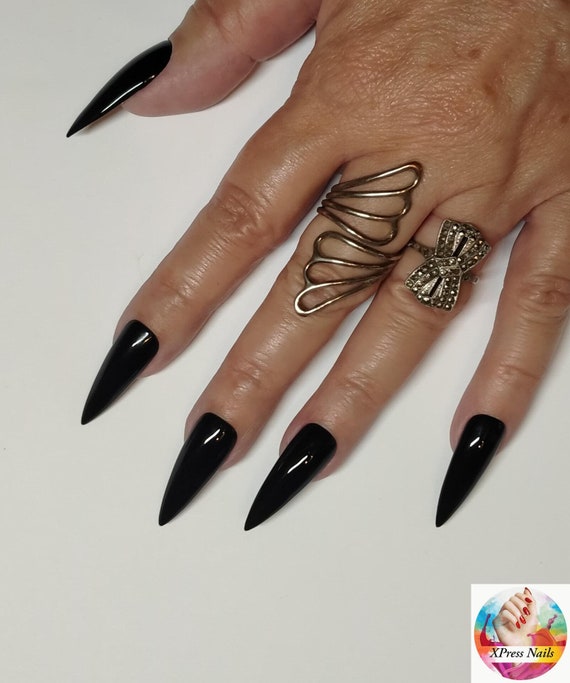 Black Stiletto Nails