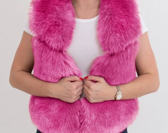 Pink Faux Vest - Etsy
