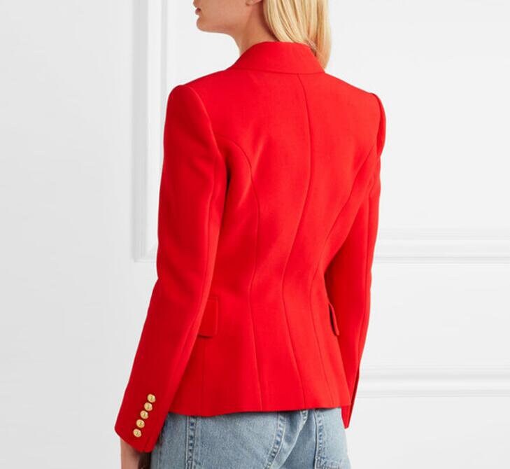 Women's Red Textured Luxury Fitted Double Breasted Blazer - Etsy