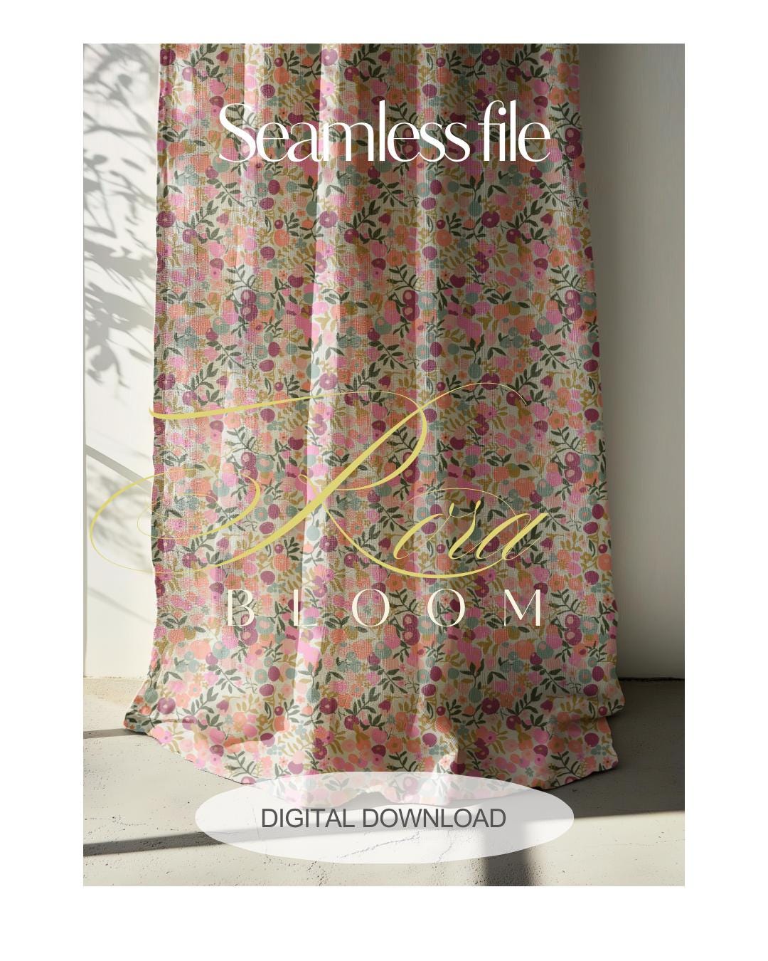 Seamless File • Liberty Inspired • Floral Illustrated Pattern ...
