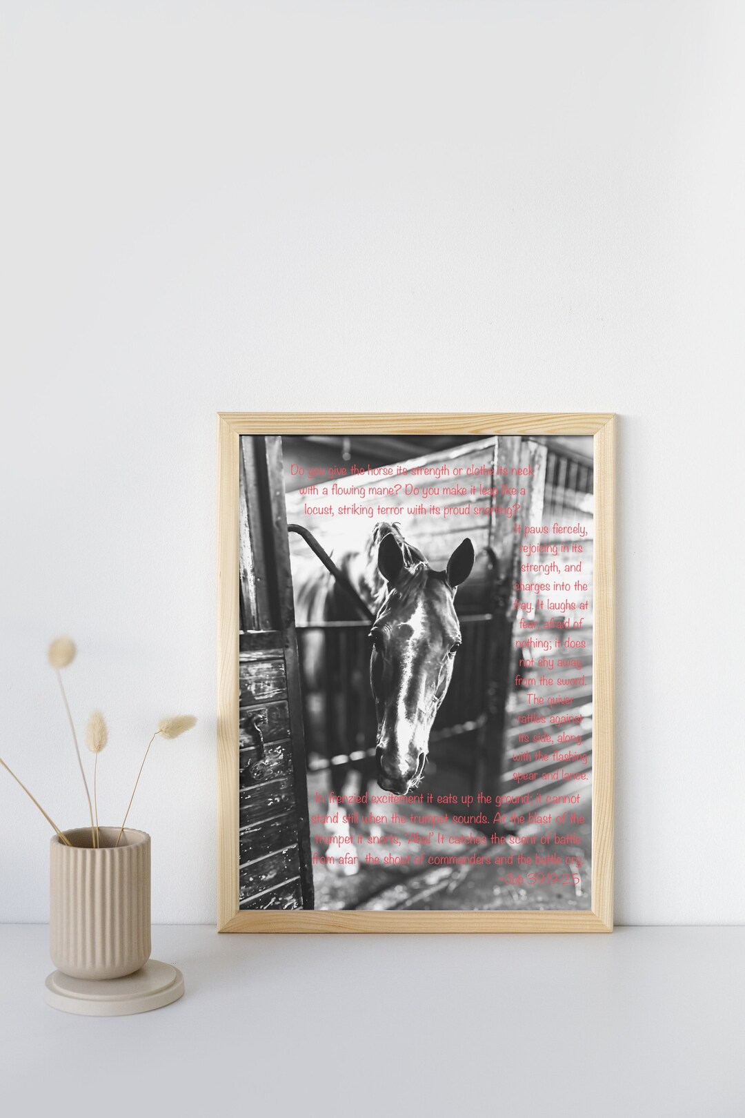 Job 39:19-25 Horse Bible Verses Photo Print, Christian Scripture Quote ...