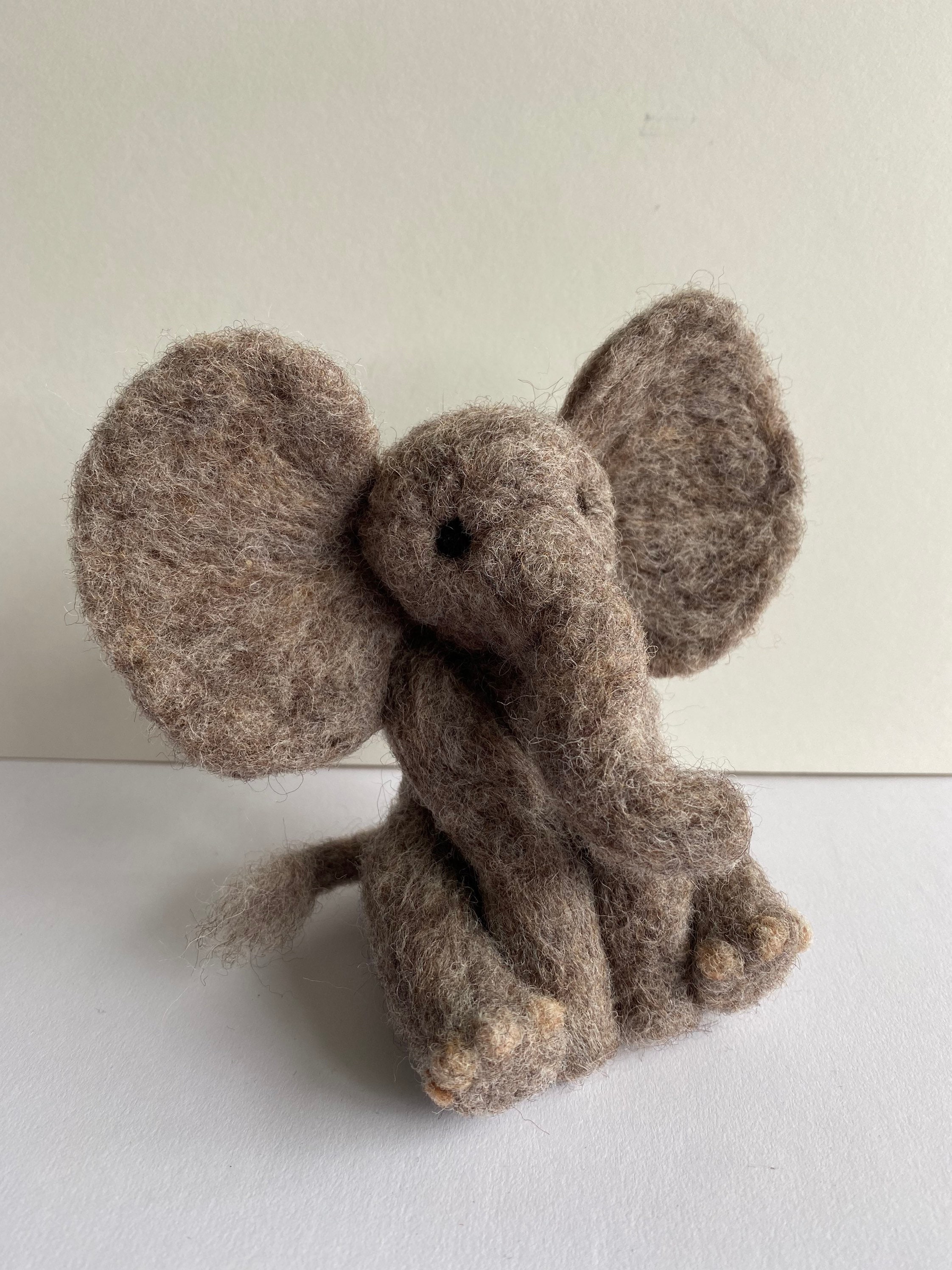 Needle Felted Elephant Handmade - Etsy UK
