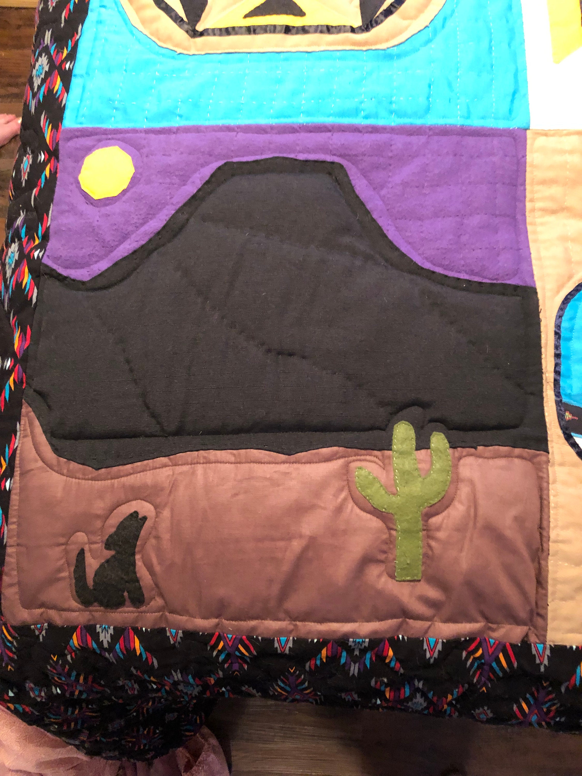 Hand Quilted Native American Themed Quilt 92x84(queen Size) Just ...