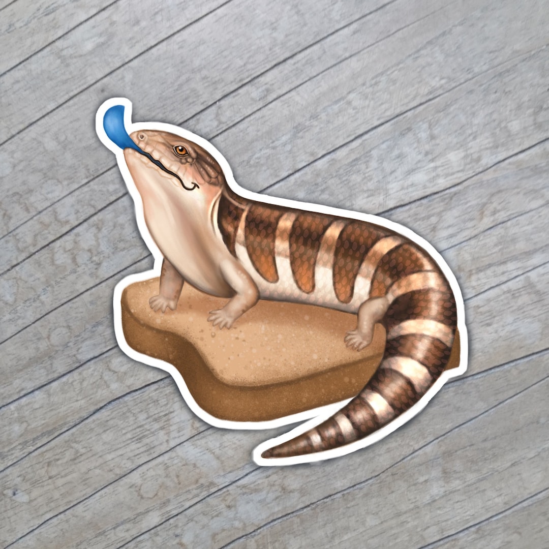 Blue Tongue Skink Sticker / Blue Tongued Lizard on Toast Magnet - Etsy ...