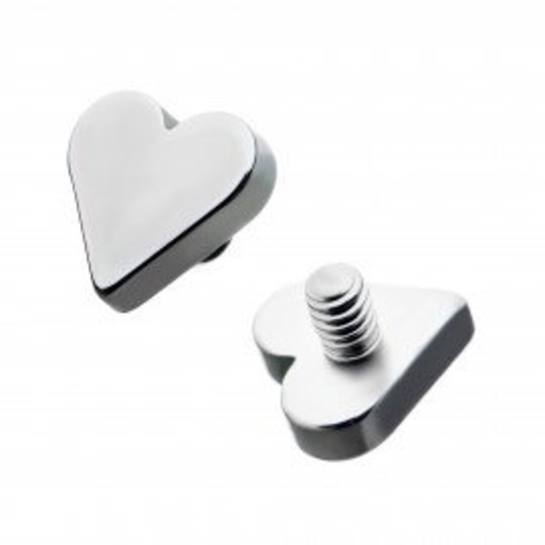 16g Titanium Heart Threaded End - Etsy