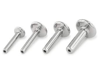 16g NEOMETAL Threadless Labret Post, Implant Grade Titanium, Push/press ...