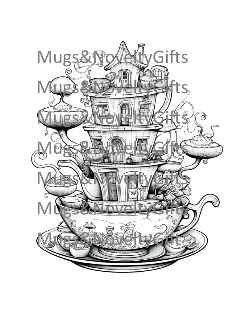 Whimsical Teacup Coloring Pages and Delicious Tea Recipes Sip and Color ...