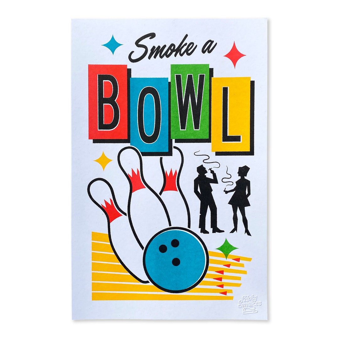 Smoke A Bowl Risograph Print - Etsy
