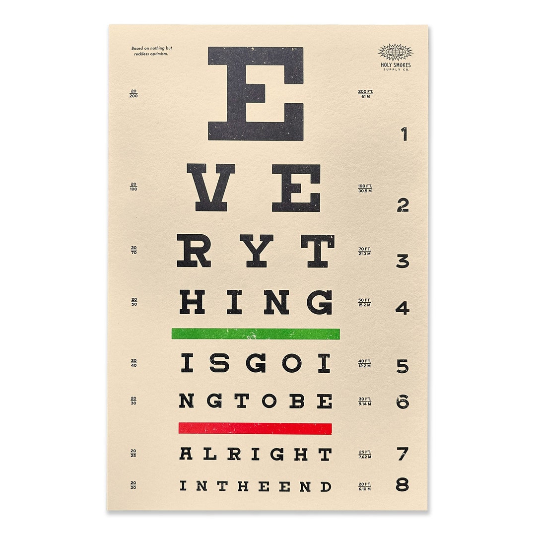 Eye Chart Risograph Print - Etsy