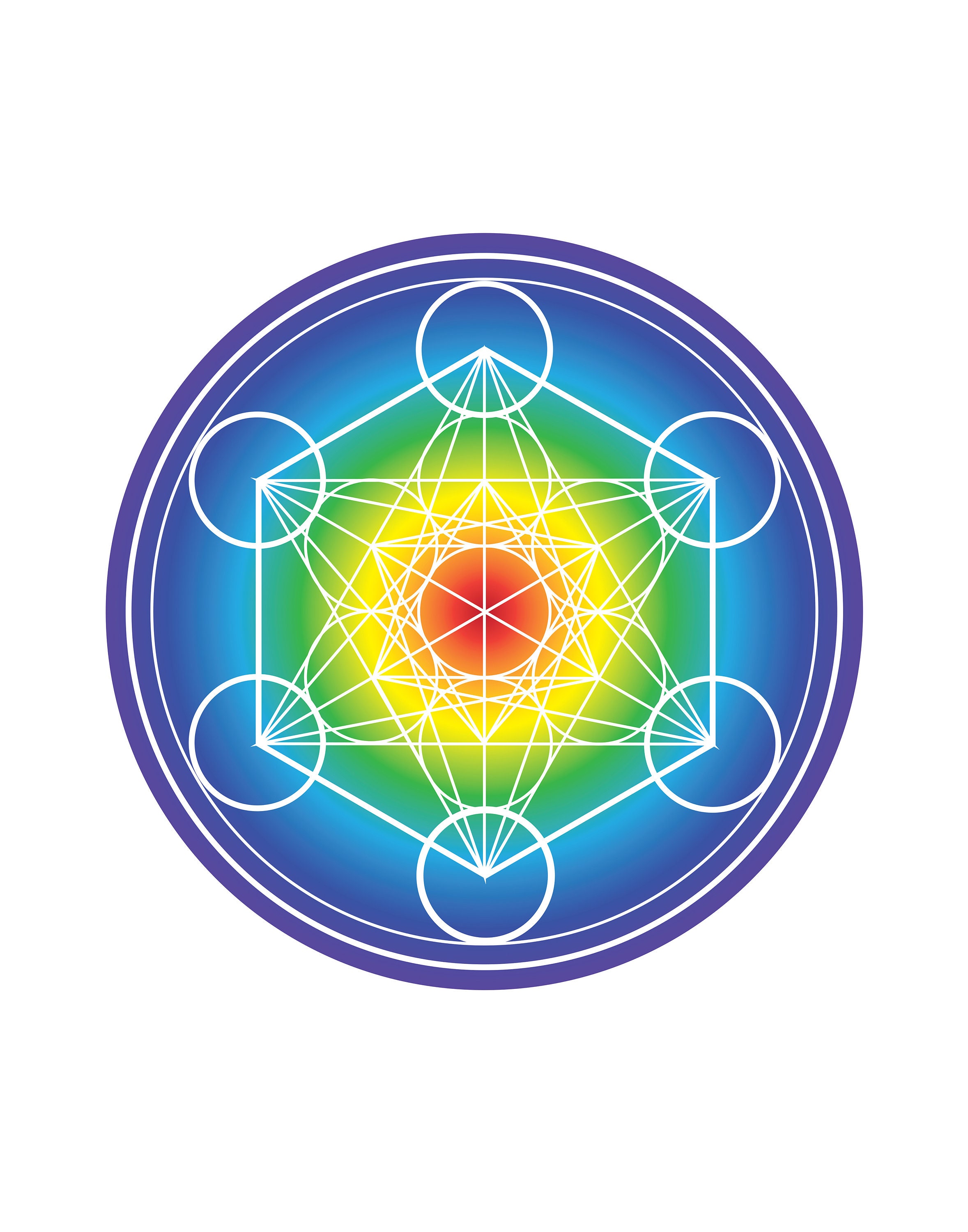 Metatron's Cube Rainbow Downloadable Print Sacred - Etsy
