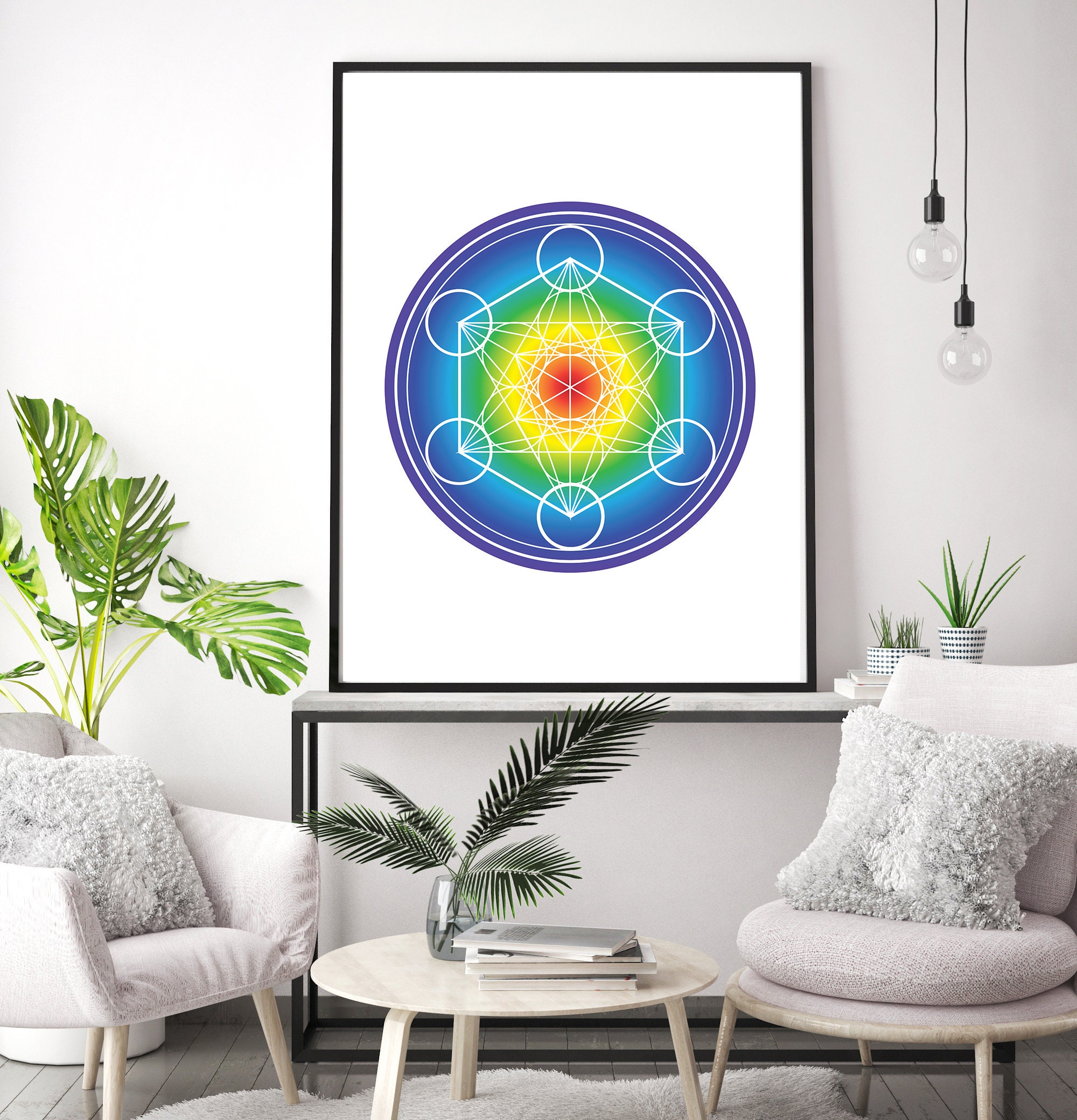 Metatron's Cube Rainbow Downloadable Print Sacred - Etsy