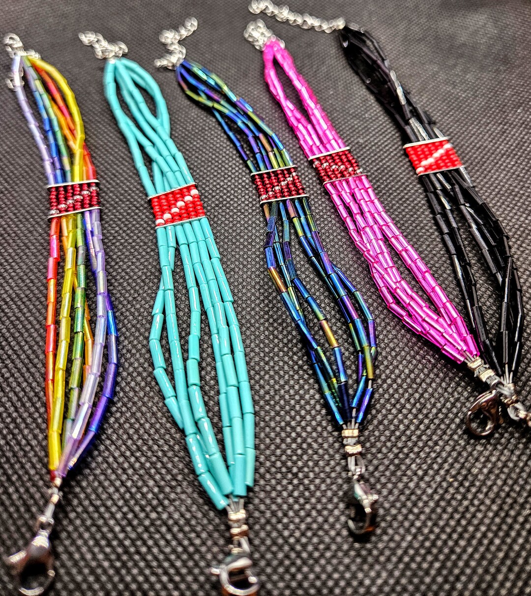 Scuba Diving Flag Diver Down Multi-strand Glass Bead Stainless Steel ...