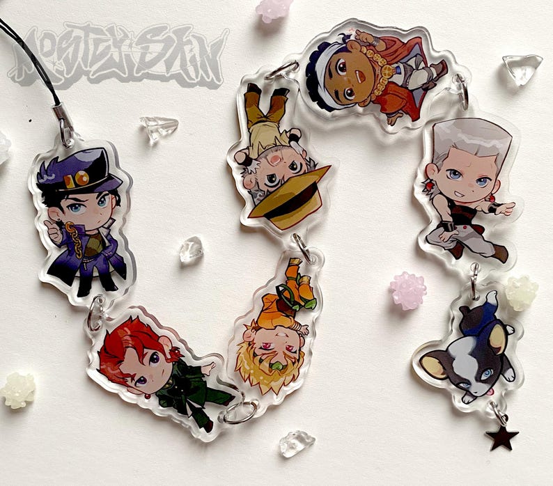Jojo's Bizarre Adventure JJBA Stardust Crusaders Acrylic Keychain ...