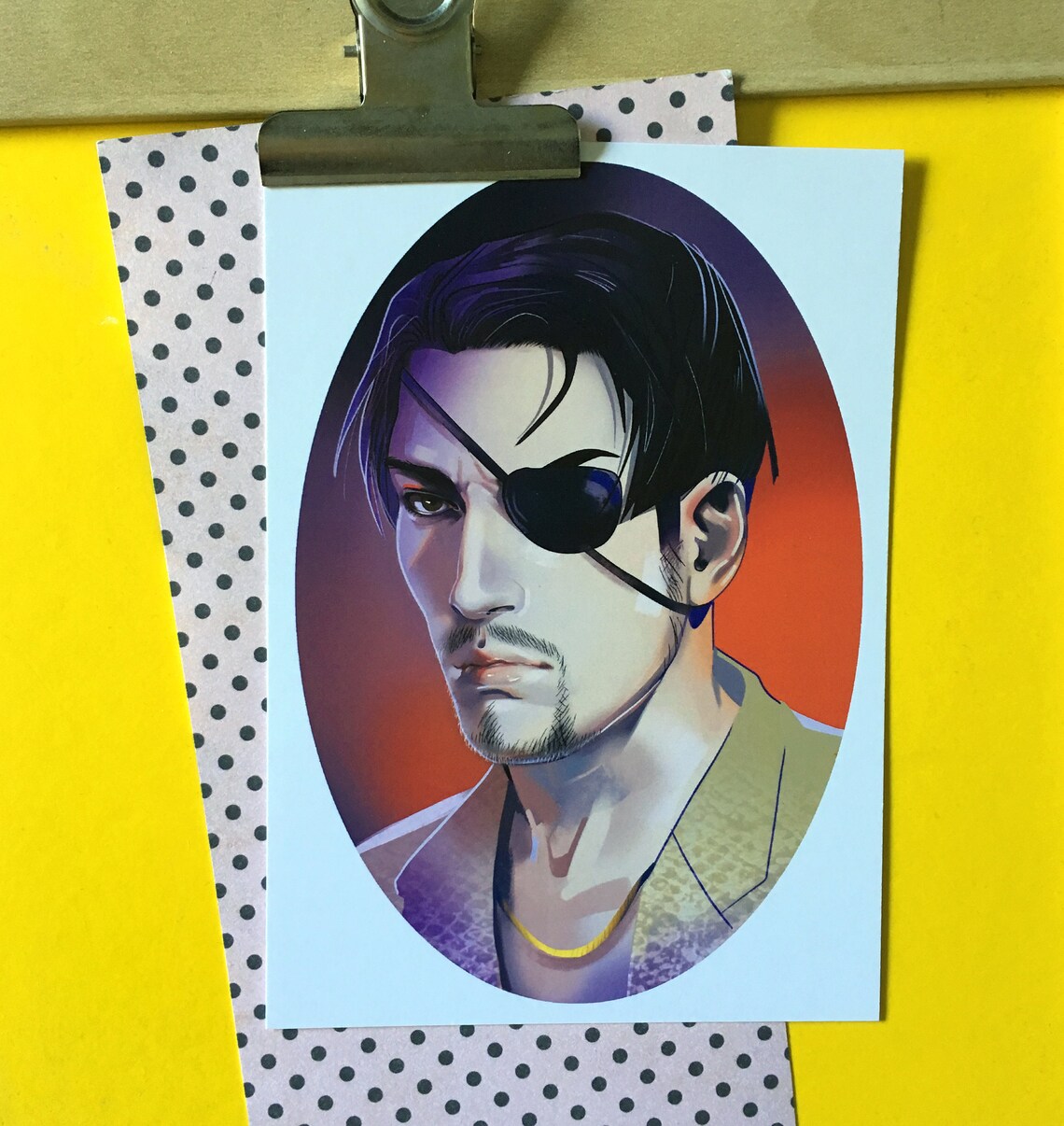 Majima Goro Oval Postcard Print | Etsy