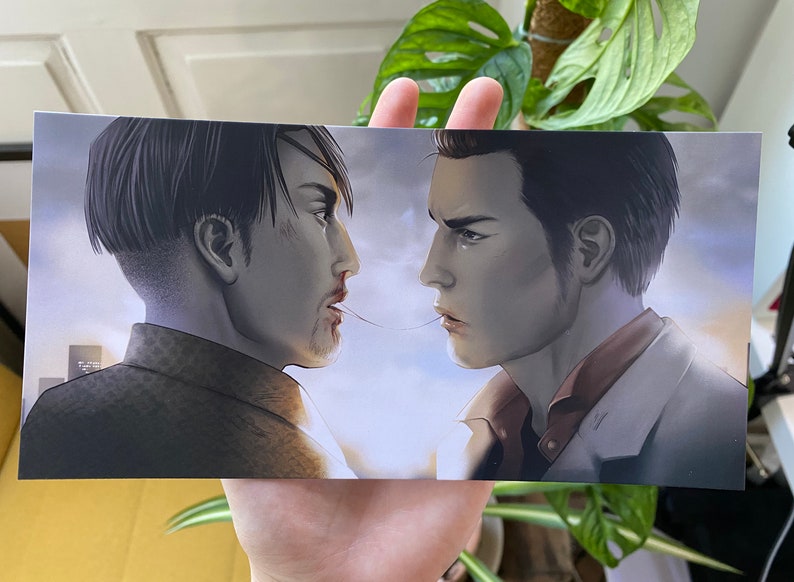 Majima Goro Kiryu Kazuma Rooftop Romance Kazumaji Postcard - Etsy