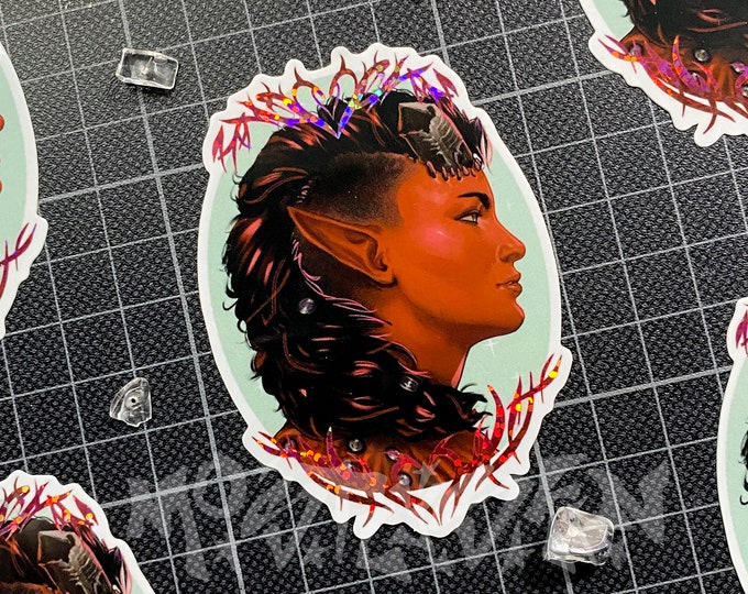 Karlach Baldur's Gate 3 Cyber Sigil Heart Glitter Sticker - Etsy