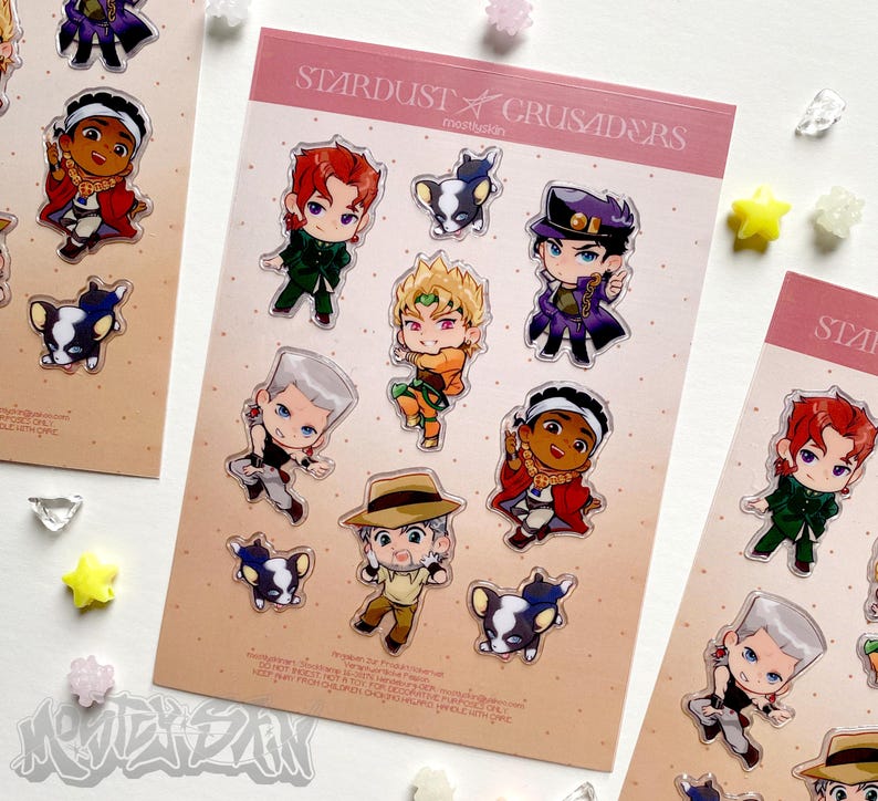 Jojo's Bizarre Adventure JJBA Stardust Crusaders Puffy Sticker Sheet ...