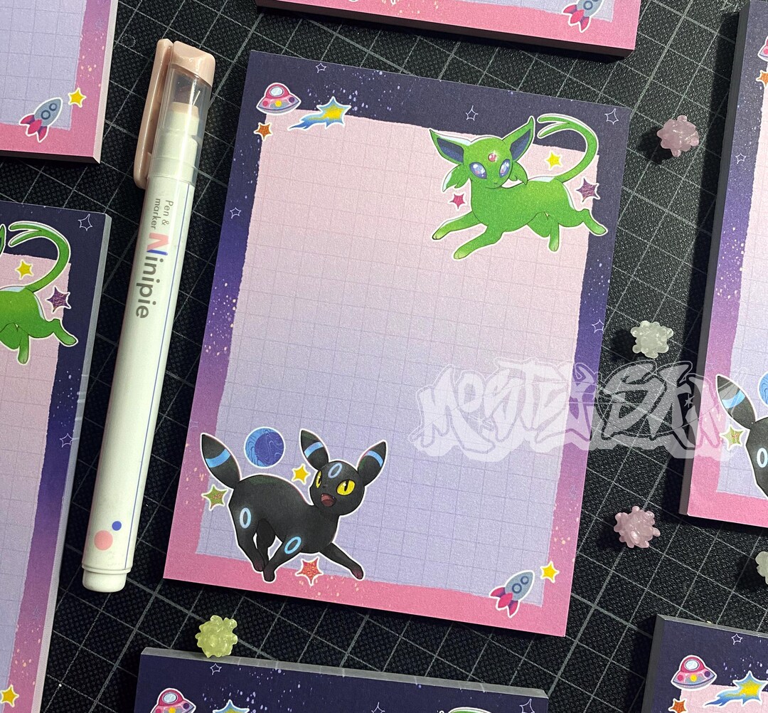 Espeon and Umbreon Shiny Space Pokemon Notepad - Etsy