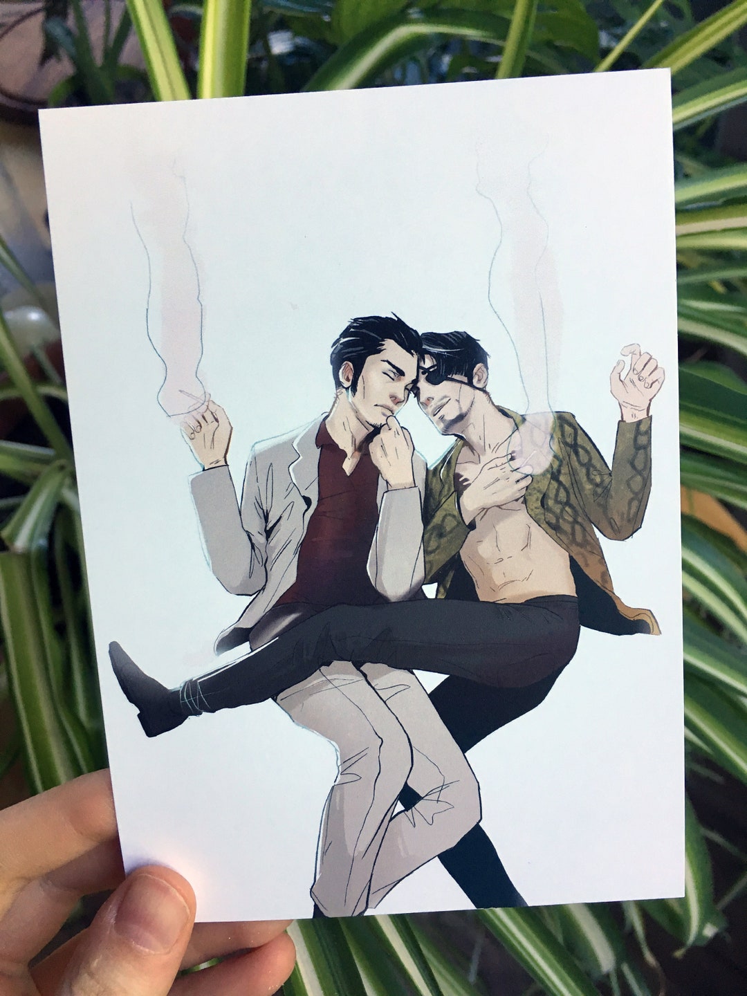 Kazumaji Majima and Kiryu Postcard Print - Etsy