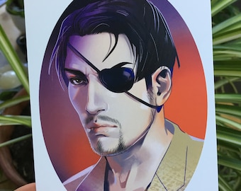 Majima Goro Evil Eye Postcard Print | Etsy