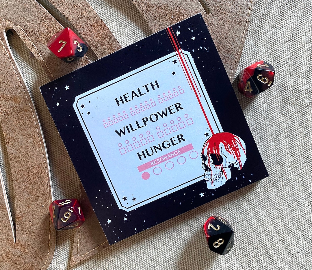 Vampire the Masquerade VTM Hunger Health Willpower Tracker Notepad - Etsy