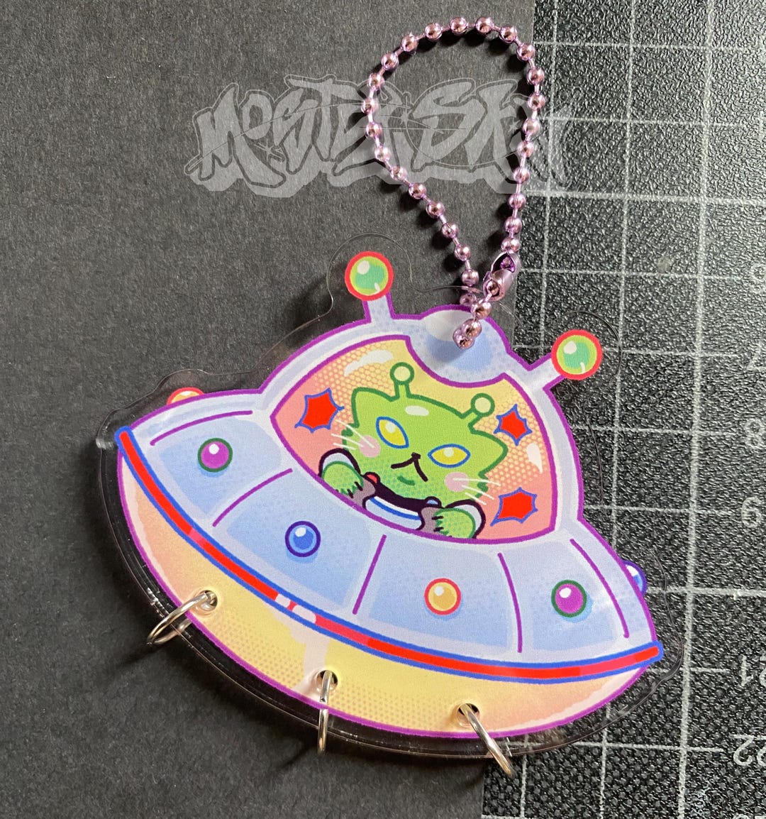 Blorbo Abduction UFO Display Kawaii Alien Acrylic Charm Keychain - Etsy
