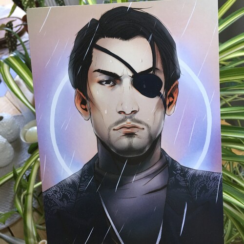 Majima Goro Evil Eye Postcard Print - Etsy