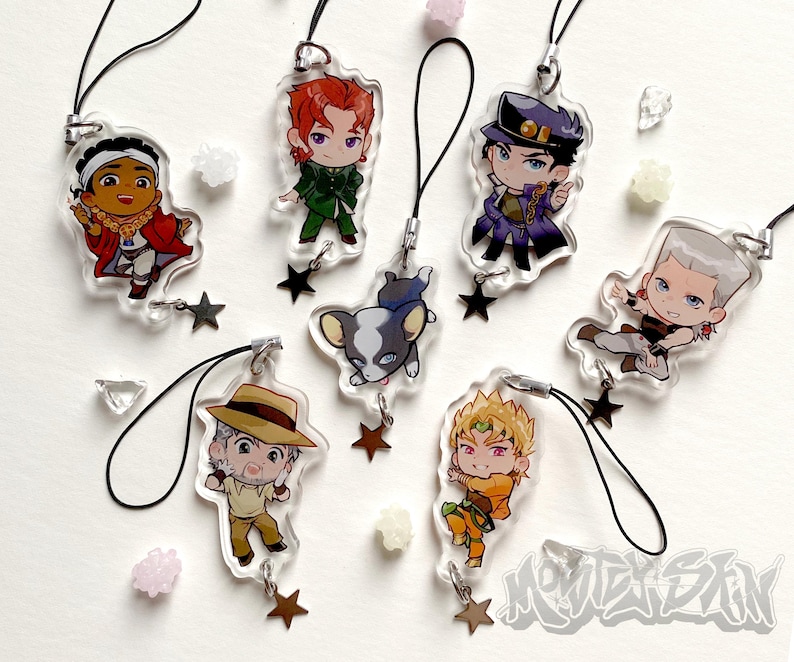 Jojo's Bizarre Adventure JJBA Stardust Crusaders Acrylic Keychain ...