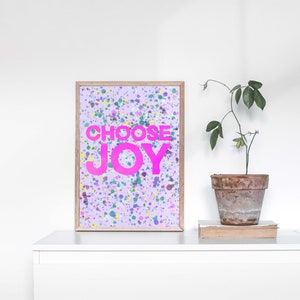 Choose Joy Wall Art, Digital Download, Self Care Gift, Affirmation Wall ...
