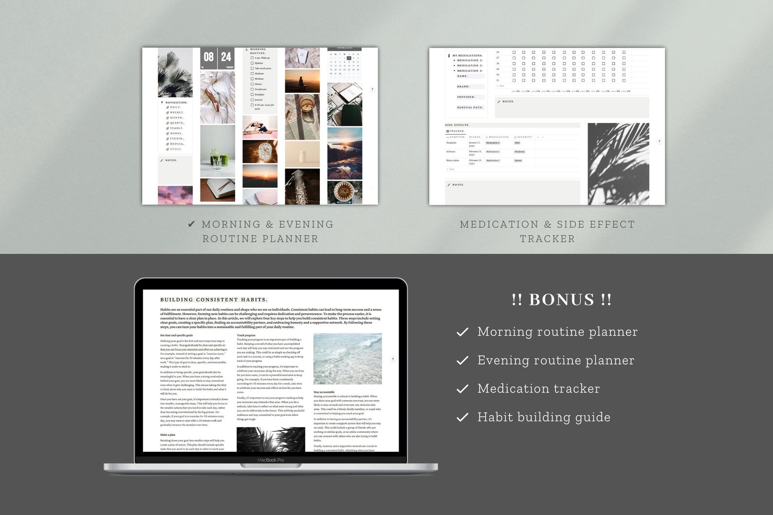 Sage Green Notion Habit Tracker Template, Notion Dashboard, ADHD ...