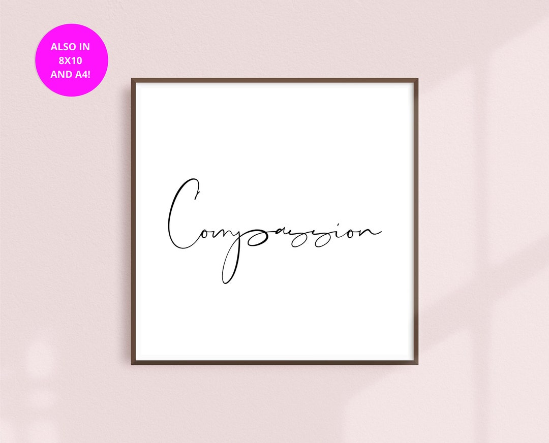 Compassion Printable Wall Art. Word of the Year Poster. - Etsy