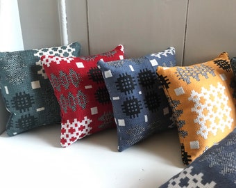 Welsh Blanket Tapestry Stunning Red Cushion 18 - Etsy UK