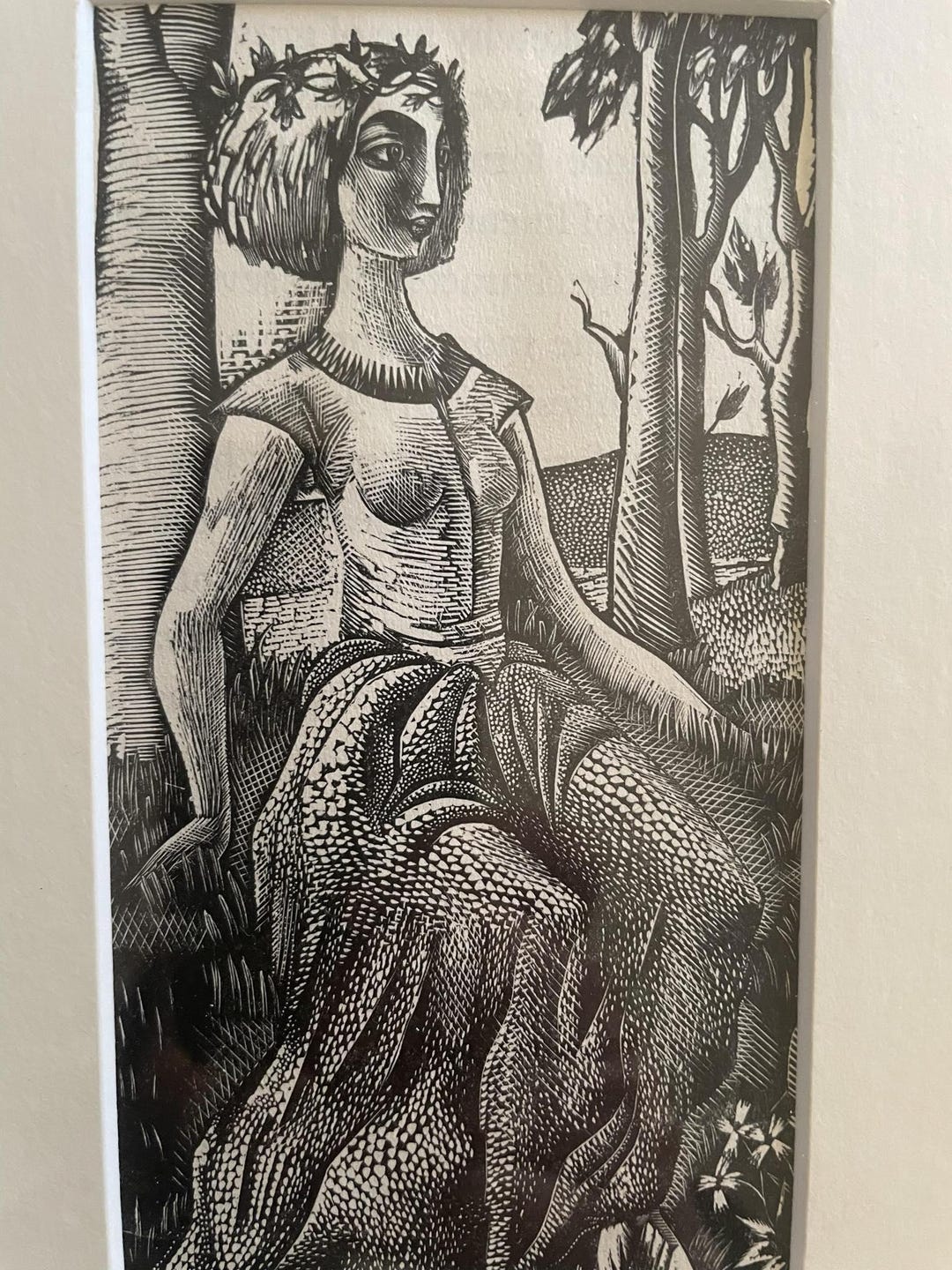 Original 1928 ERIC RAVILIOUS Framed Woodcut - PROSERPINA- Curwen Press ...