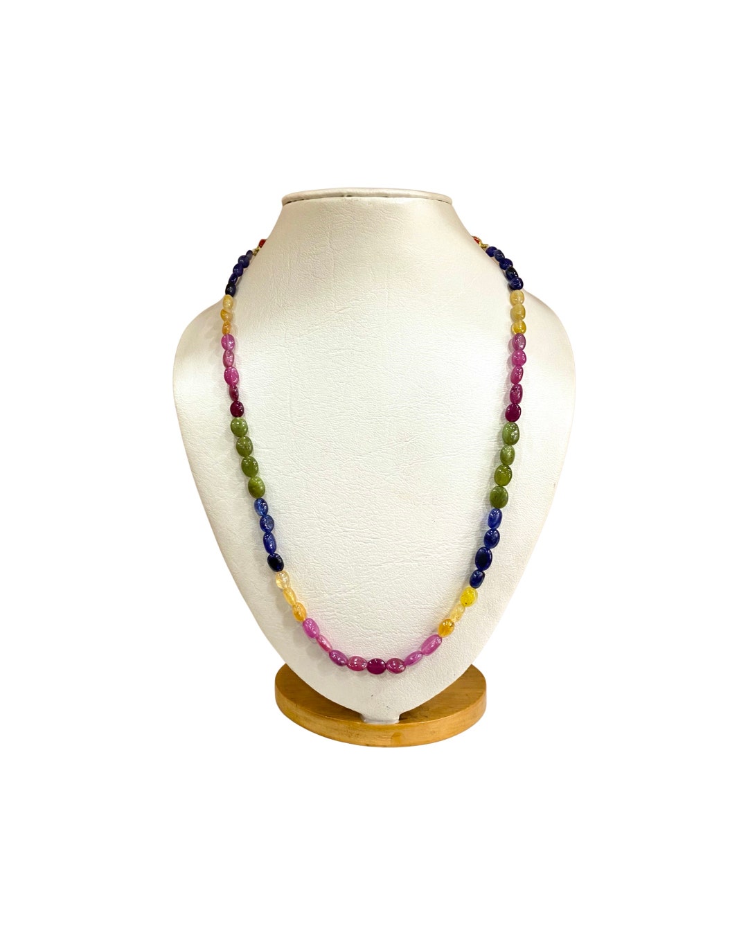 Natural Multi Sapphire Gemstone Beads Necklace [blue Sapphire, Yellow ...