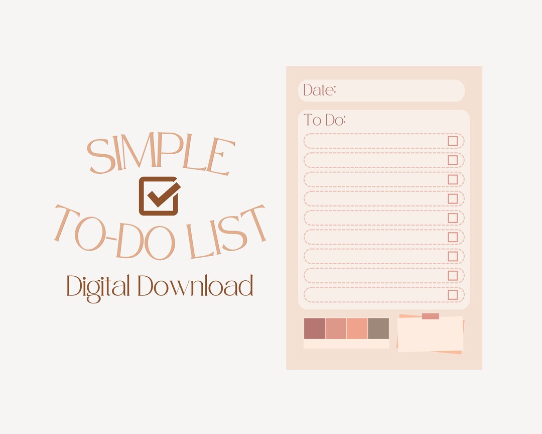 Simple To-do List Template Printable Instant Download for Goodnotes ...