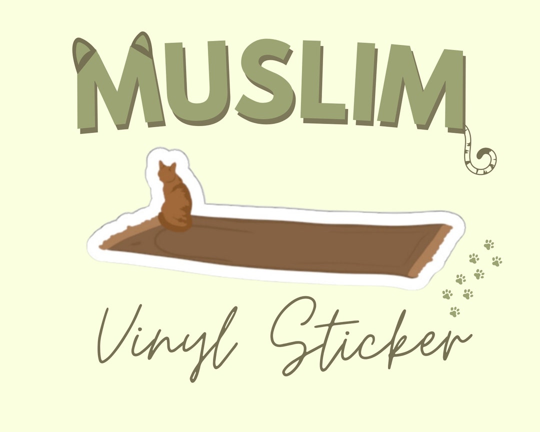 Muslim Sticker Muslimah Cat Prayer Rug Sticker Salah Sticker Cute Cat ...