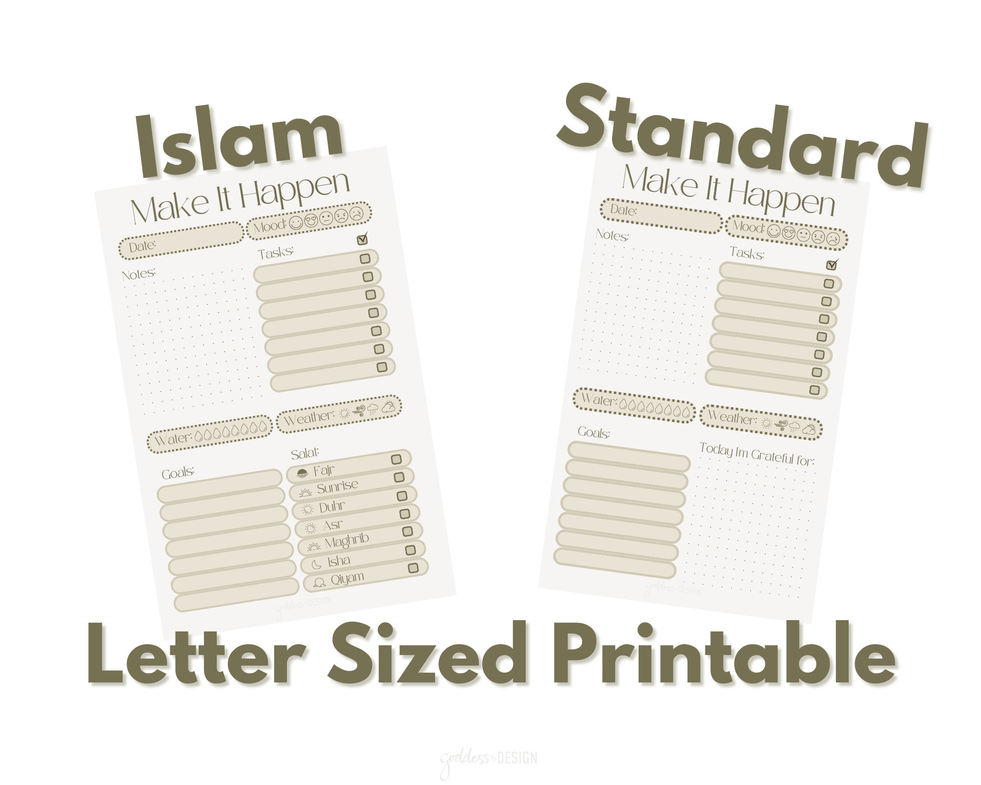 Muslim Daily Planner Salat Tracker Instant Download Minimalist Task ...