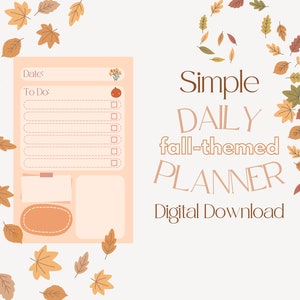 Daily Planner Printable Instant Download Cute Fall-themed Planner ...