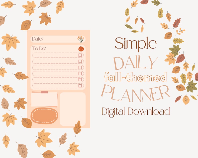 Daily Planner Printable Instant Download Cute Fall-themed Planner ...