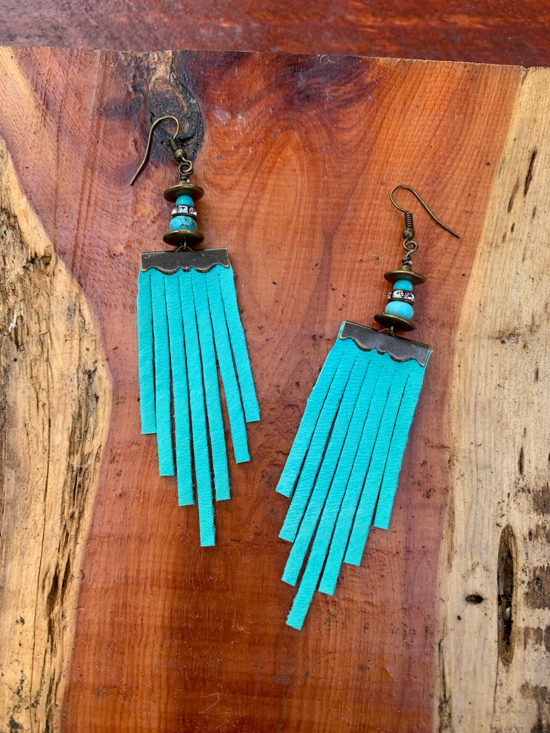 Leather Fringe Earrings - Etsy