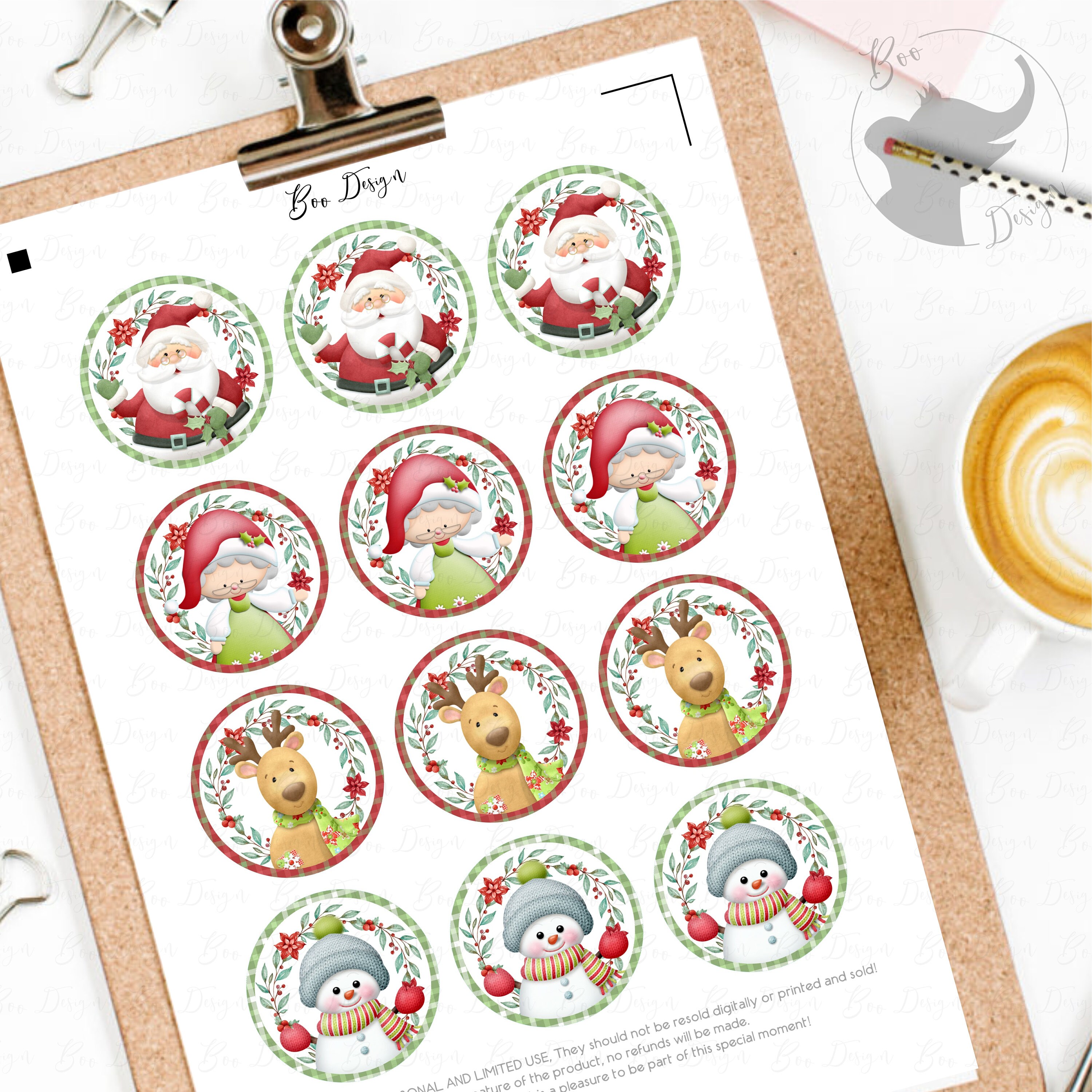Christmas Cupcake Toppers, Holiday Cupcake Toppers, Christmas Topper ...