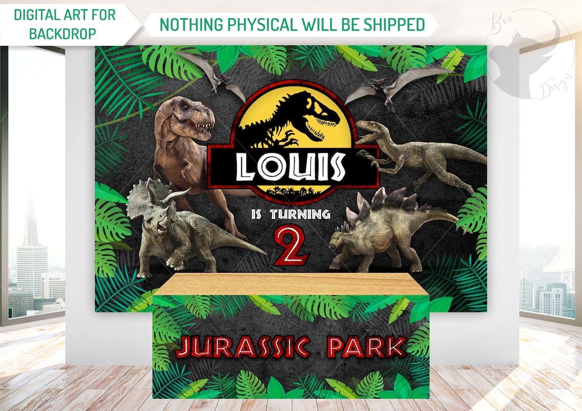 Jurassic Park Backdrop Banner Jurassic World | Etsy
