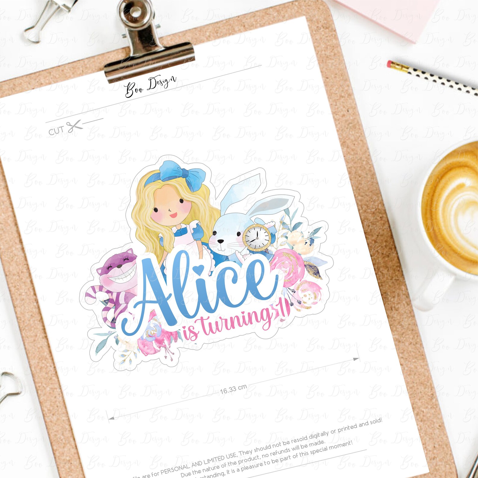 Alice Printable Birthday Cake Topper - Etsy